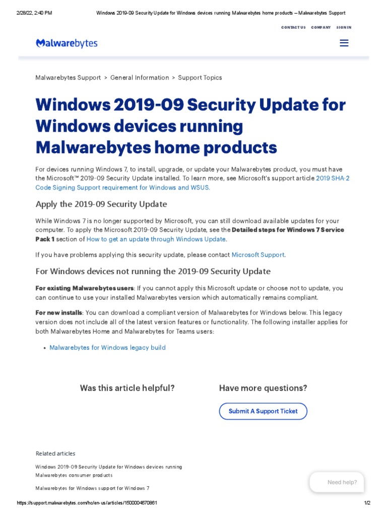 Windows 2019-09 Security Update For Windows Devices Running ...