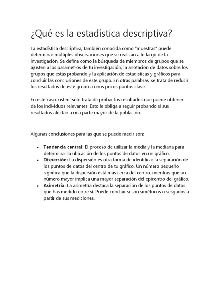 Estadistica Descriptiva e Inferencial | PDF