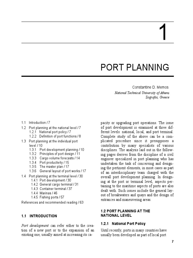 Port Planning Memos | Download Free PDF | Port | Cargo