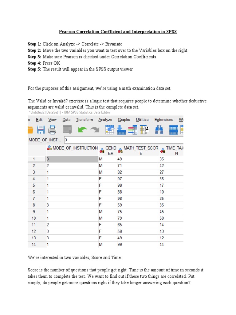 Pearson Correlation Coefficient and Interpretation in SPSS | PDF | Data Analysis | Statistics