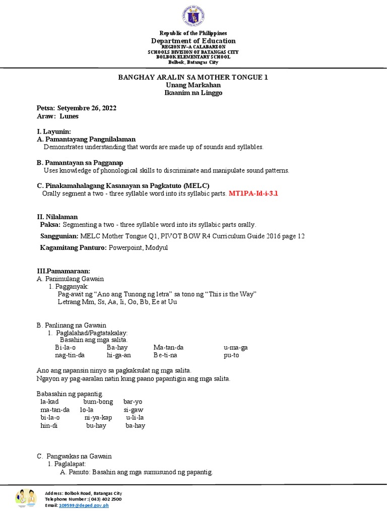 DLP-in-MTB-Q1-Week-6 d1 | PDF
