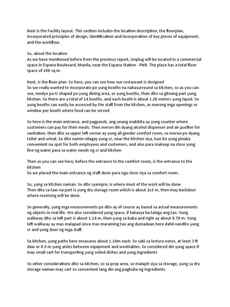 Floor Plan Script | PDF | Foods | Tableware