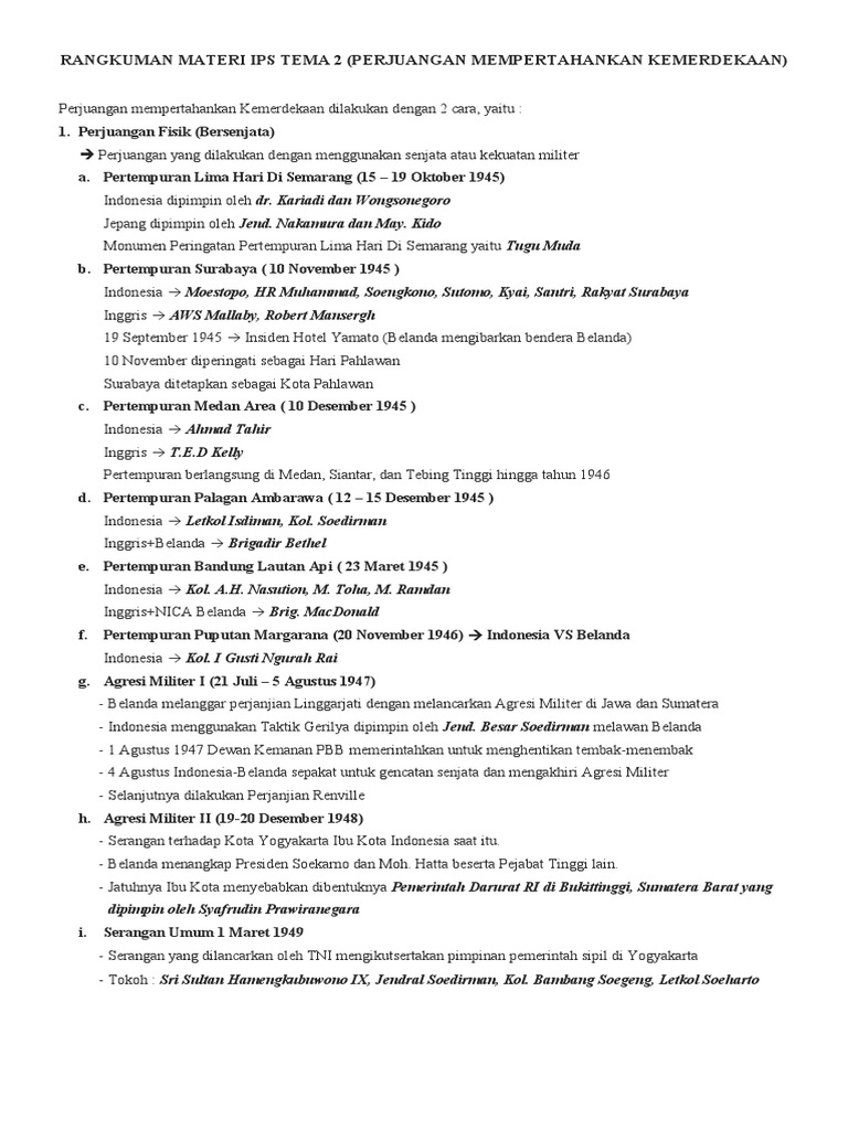 Rangkuman Materi Ips Tema 2 | PDF