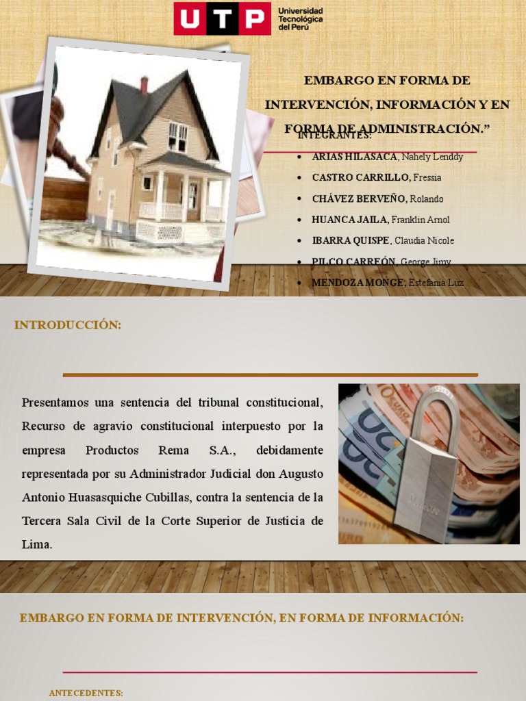 Embargo: Intervención y Administración | PDF | Mandato | Ley procesal