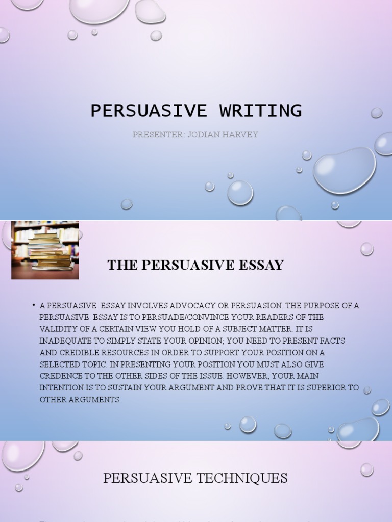 Persuasive Techniques and Structure for an Effective Persuasive Essay ...