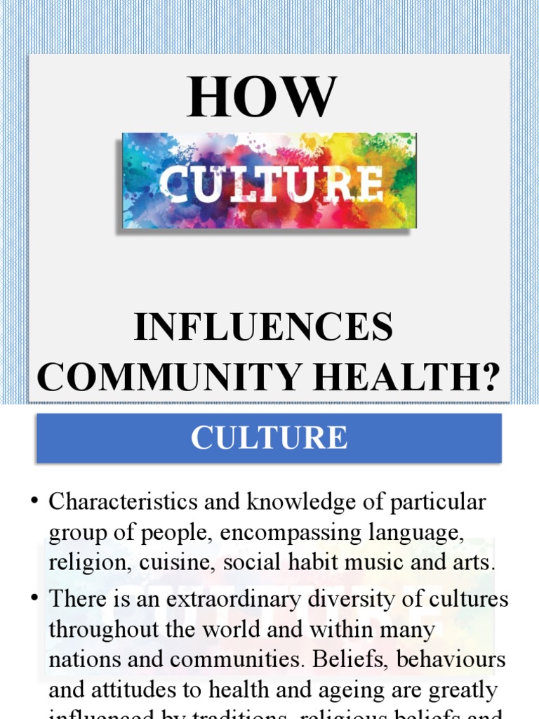 Culture (Health and Community Lecture 4) | PDF | Prejudices | Bias