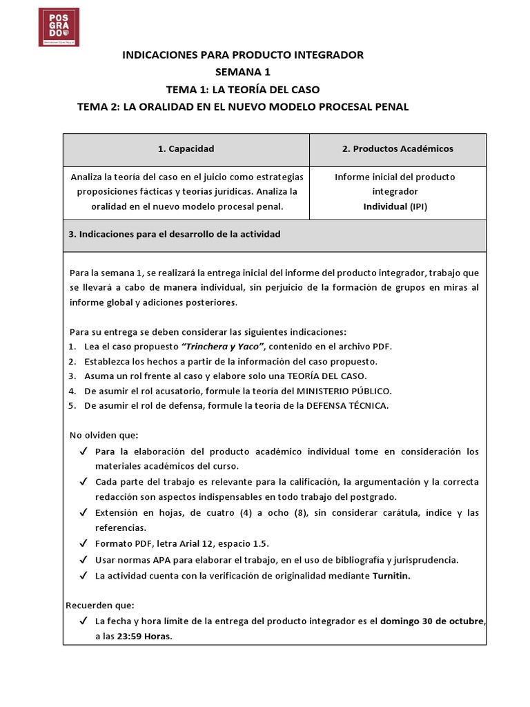 PRODUCTO INTEGRADOR - Semana 1 (2022) | PDF