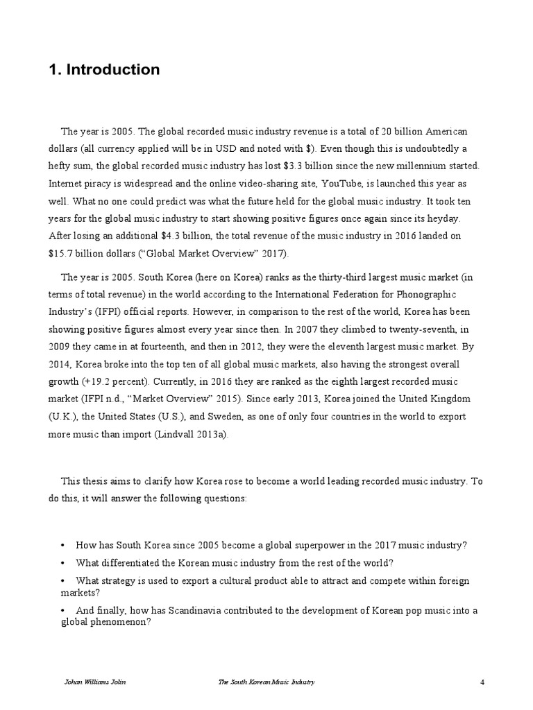 Johan Williams Jolin The South Korean Music Industry | PDF | South ...