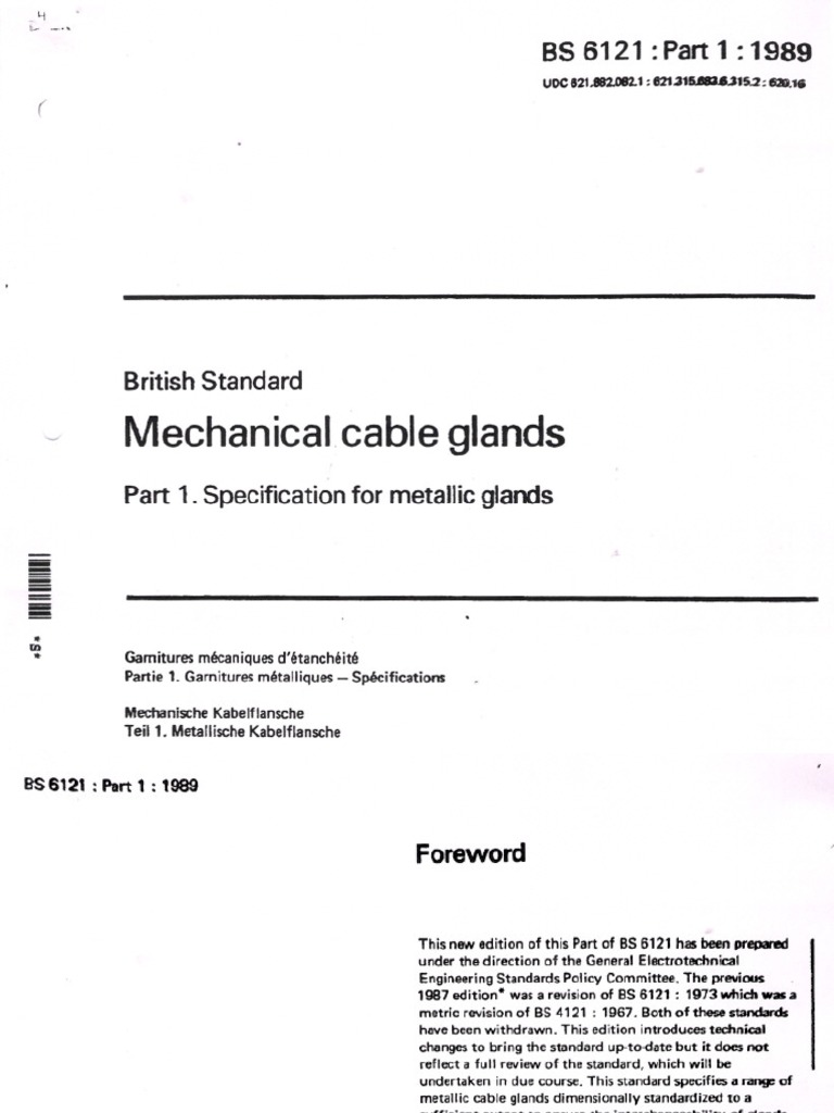 BS6121 Part 1 1989 | PDF