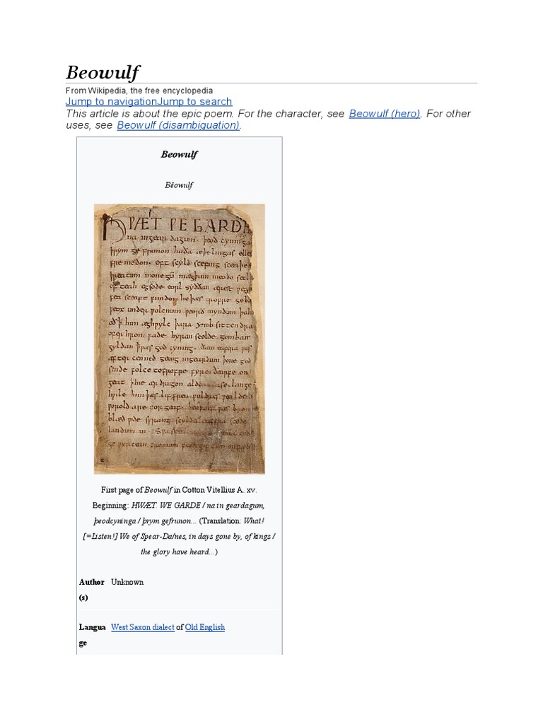 Beowulf | PDF | Beowulf | English Heroic Legends