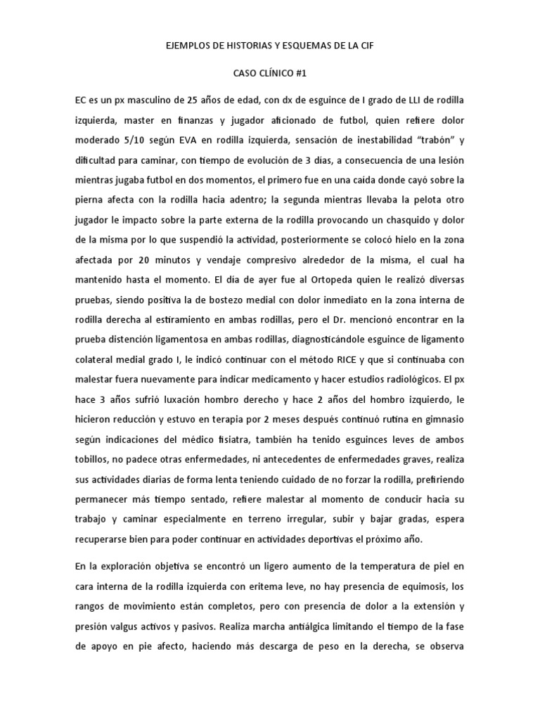 Ejemplos de Historias y Estructura de La Cif | PDF | Rodilla | Pie