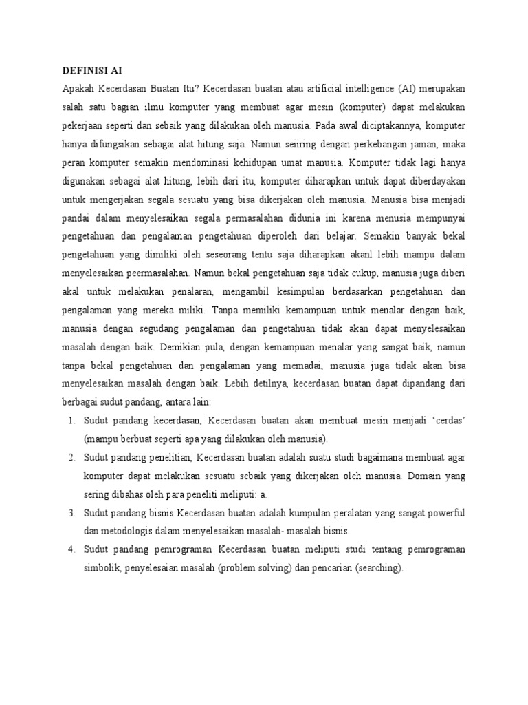 Ai Kecerdasan Buatan | PDF