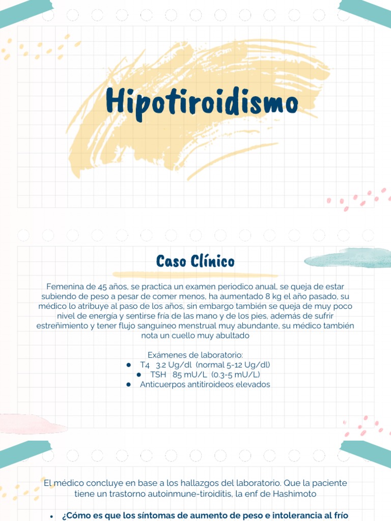 Caso Clínico Hipotiroidismo | PDF | Hormona estimulante de la tiroides | Tiroides