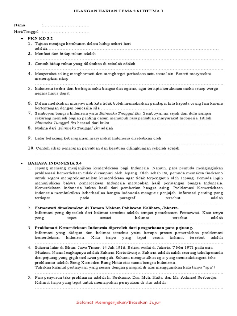 Soal Uh ST 1 TM 2 | PDF
