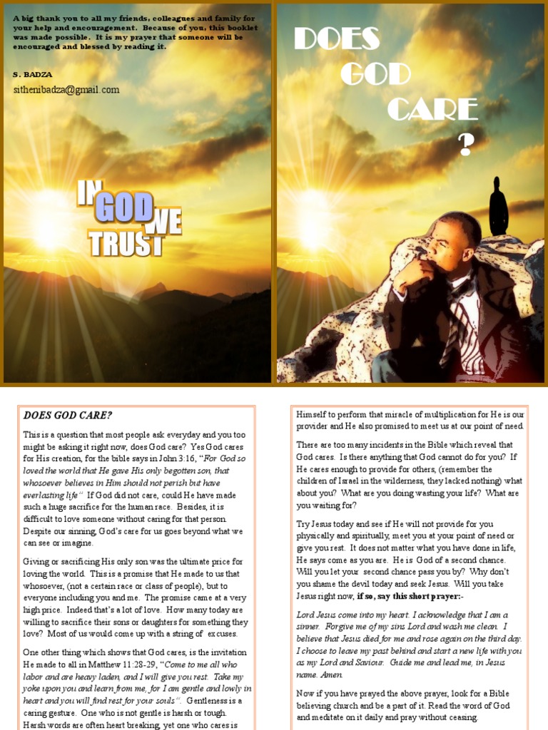 Does God Care | PDF | Jesus | Religious Belief And Doctrine