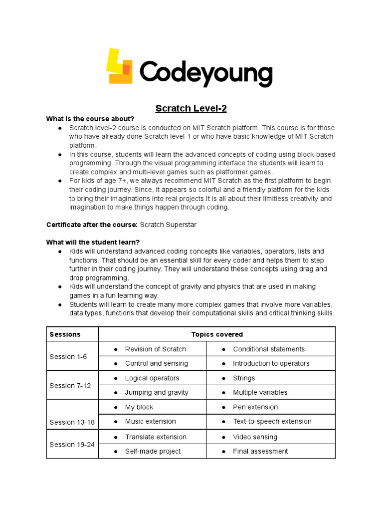 Advanced Scratch Coding for Kids | PDF | Scratch (Programming Language) | Cognitive Science