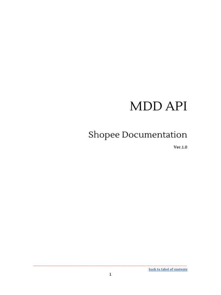Shopee - MDD API Documentation.V.1.0 | PDF | Hypertext Transfer Protocol | Representational ...