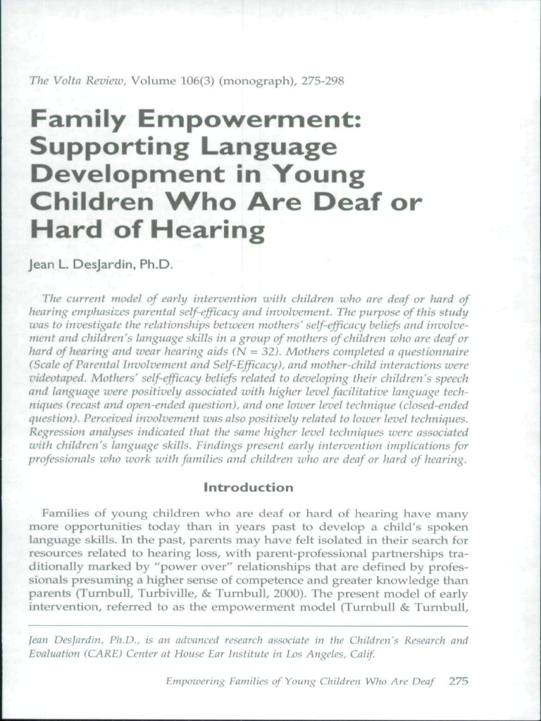 Family Empowerment: Supporting Language Development in Young Children ...