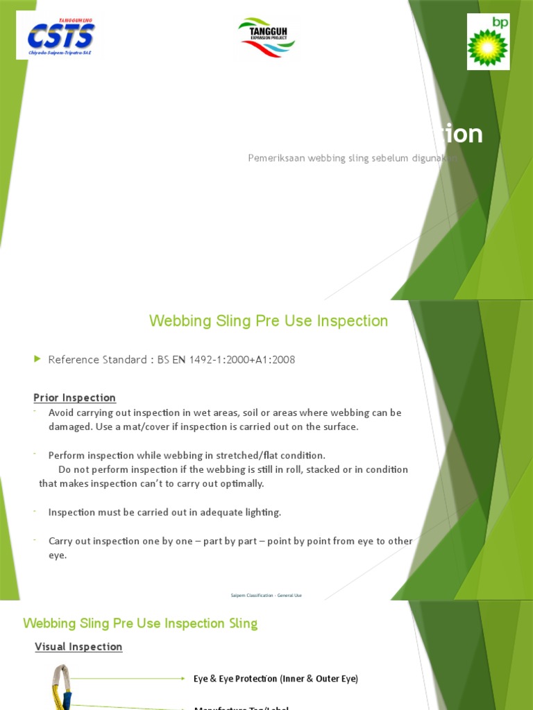 Guidelines for Inspecting Webbing Slings Prior to Use | PDF ...