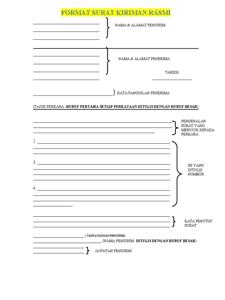 Bahan Tuisyen Karangan Surat Kiriman Rasmi | PDF