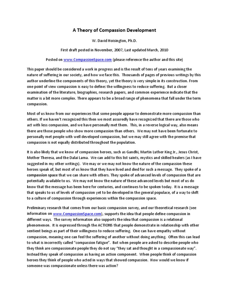 Compassion Development Theory Explained | PDF | Compassion | Empathy