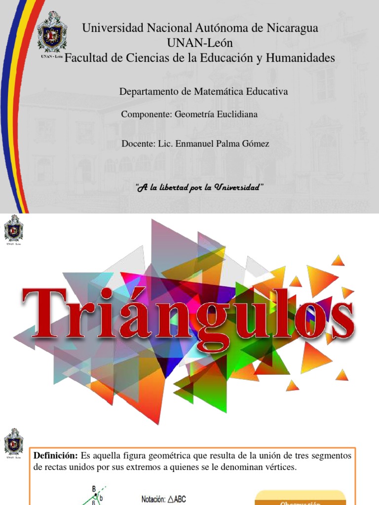 Presentación de Triángulo | PDF | Triángulo | Geometría Elemental