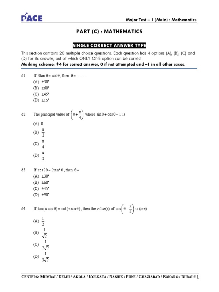 Mathematics (Question Paper) | PDF | Numbers | Equations