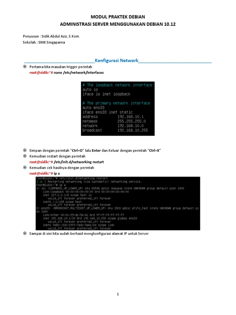 Modul Praktek Debian 10.12 SMK SPA | PDF | Komputer | Teknologi & Rekayasa