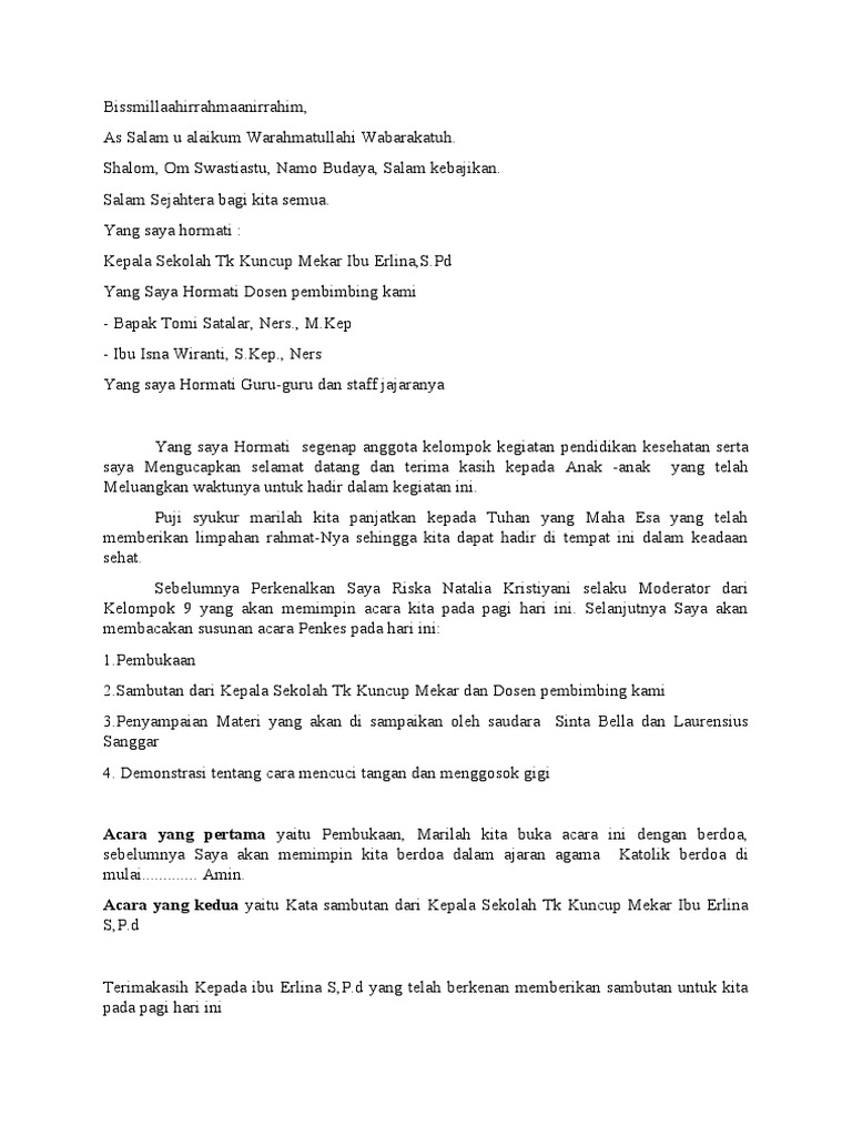 Teks Moderator Dan Susunan Acara Kelompok 9 | PDF