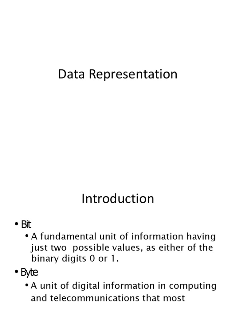 Understanding Data Representation Basics | PDF