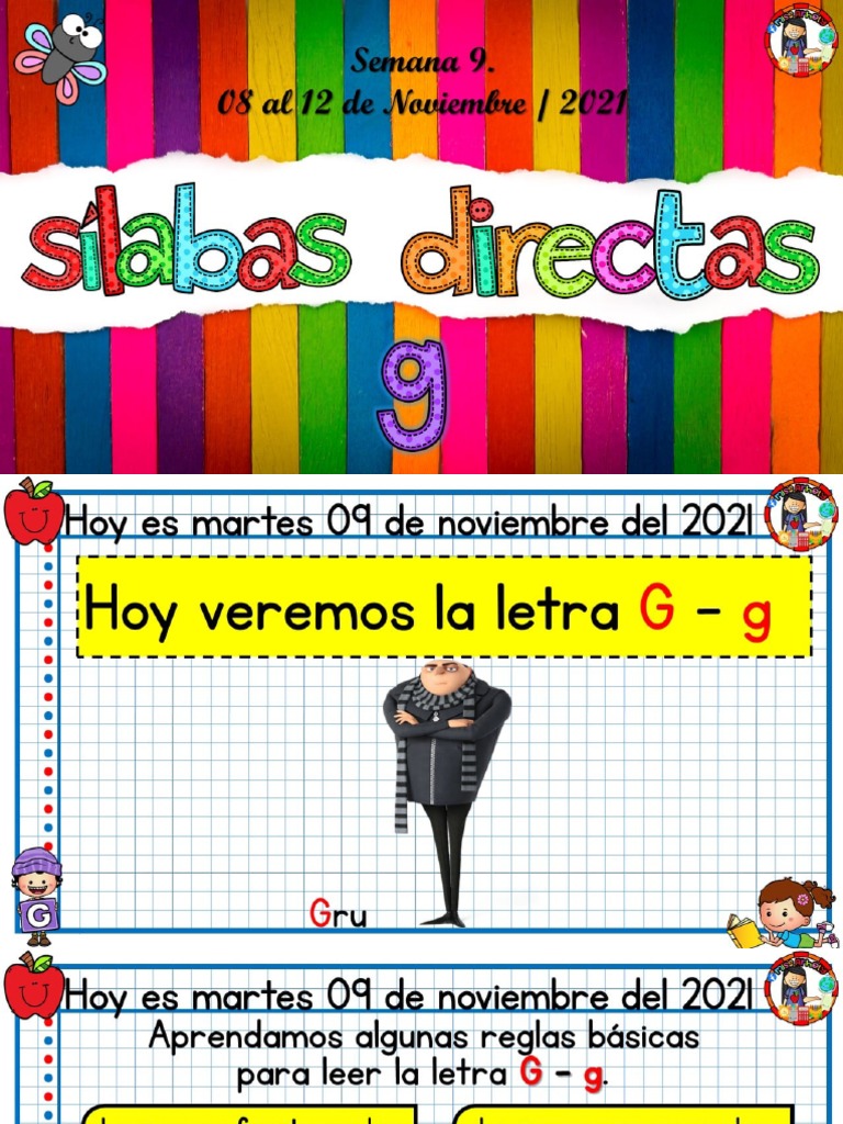 CUADERNO PARA REPASAR LAS SILABAS DIRECTAS G PDF - Parte1 | PDF