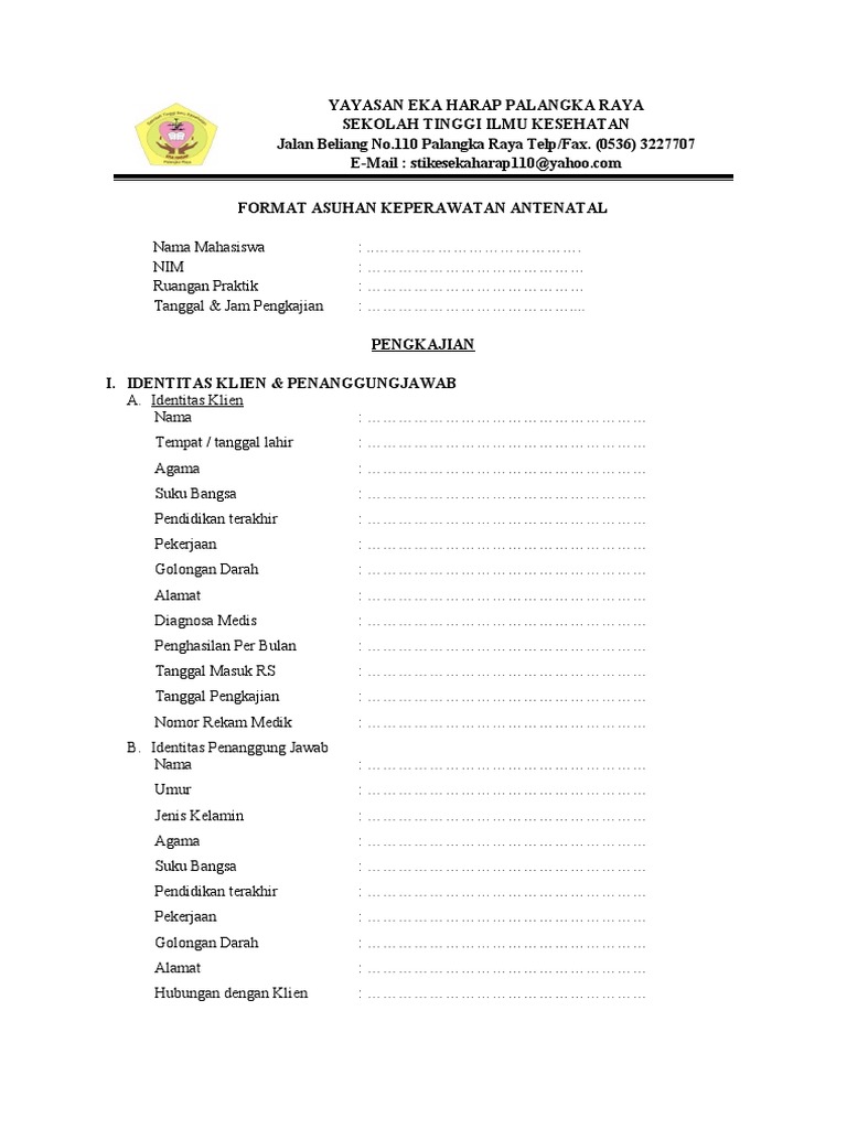 Format Askep Maternitas | PDF | Kesehatan Holistik