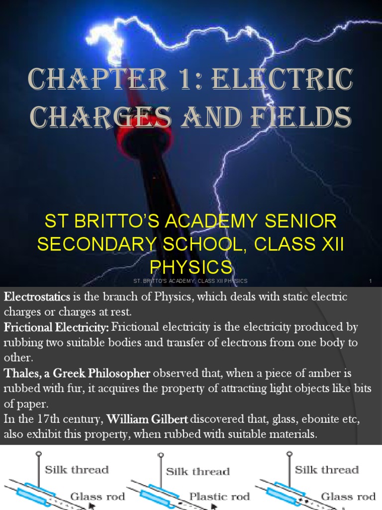 Chapter 1 - Electric Charges and Fields | PDF | Electric Charge | Electrostatics
