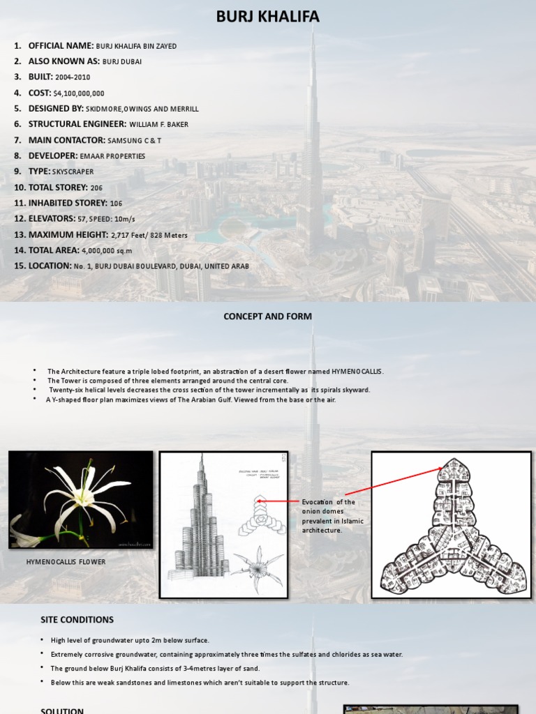 Burj Khalifa PPT Working | PDF | Civil Engineering | Economic Sectors