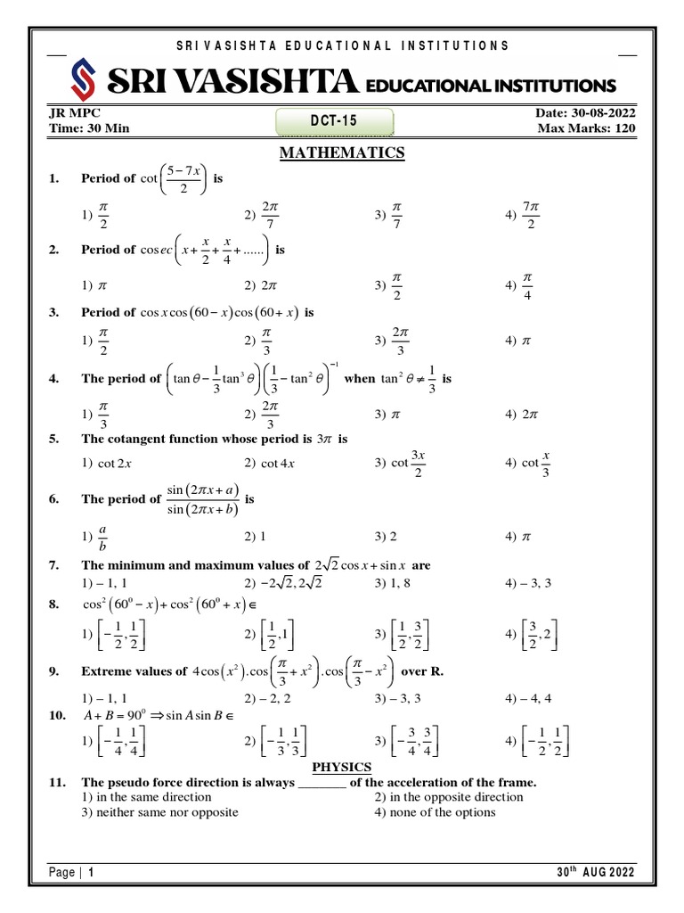 JR MPC DCT-15 Ex DT - 30-08-2022 | PDF | Gases | Mechanics