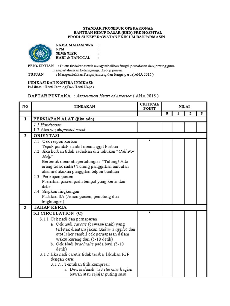 SPO BHD Pre Hospital | PDF