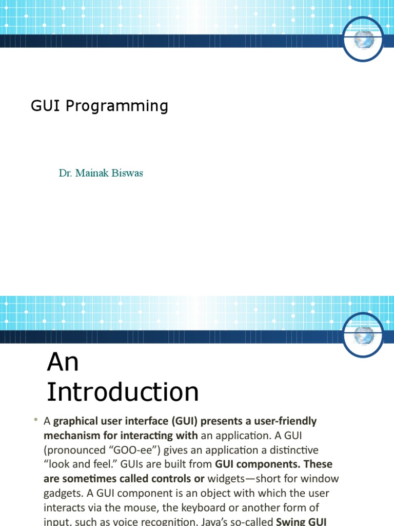 Gui Programming | Download Free PDF | Graphical User Interfaces | Java Platform