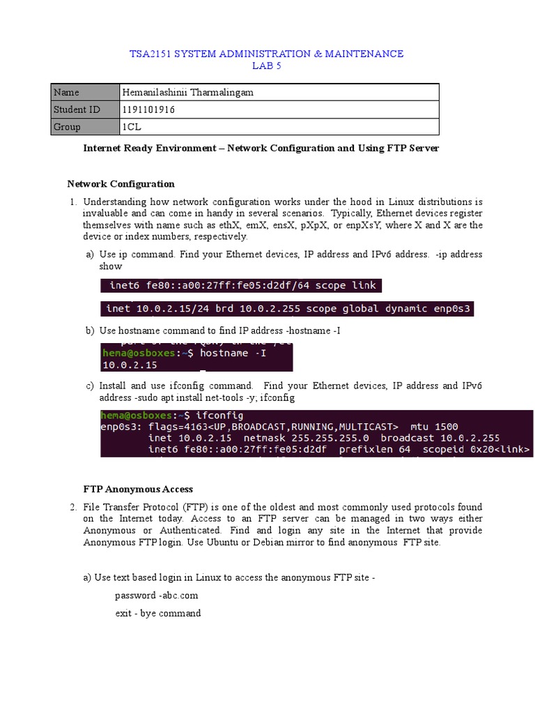 Lab 05 | PDF | File Transfer Protocol | Computer Network