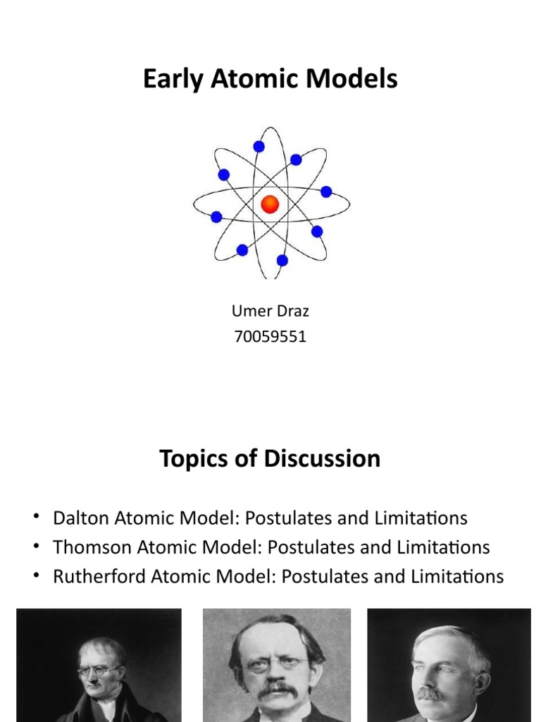 Early Atomic Models: Postulates & Limits | PDF | Atoms | Atomic Nucleus