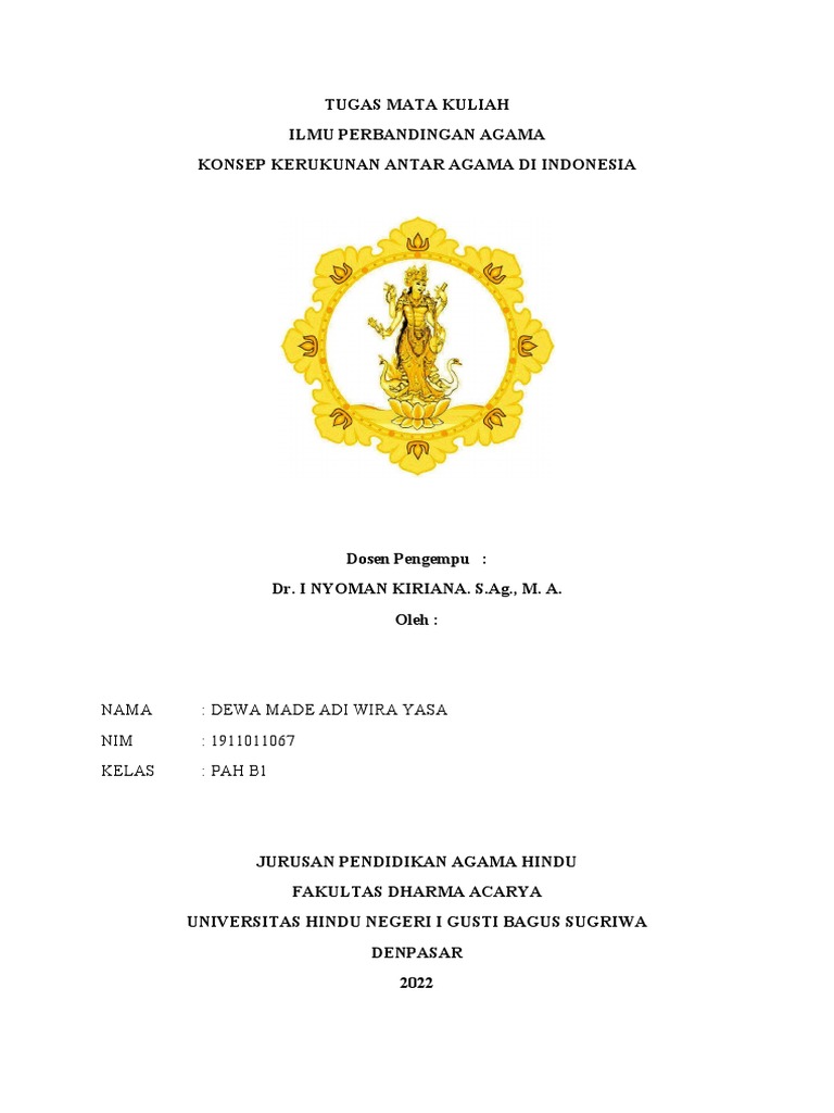 16 (Dewa Made Adi Wira Yasa) Ilmu Perbandingan Agama | PDF