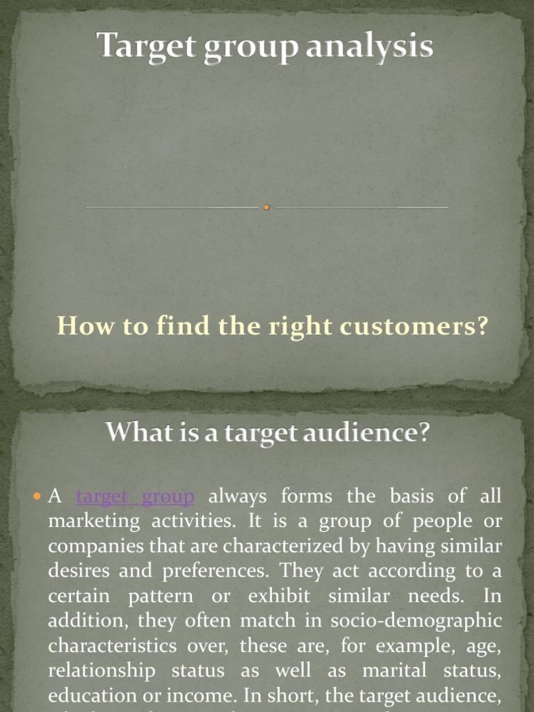 Target Group Analysis | PDF | Target Audience | Communication