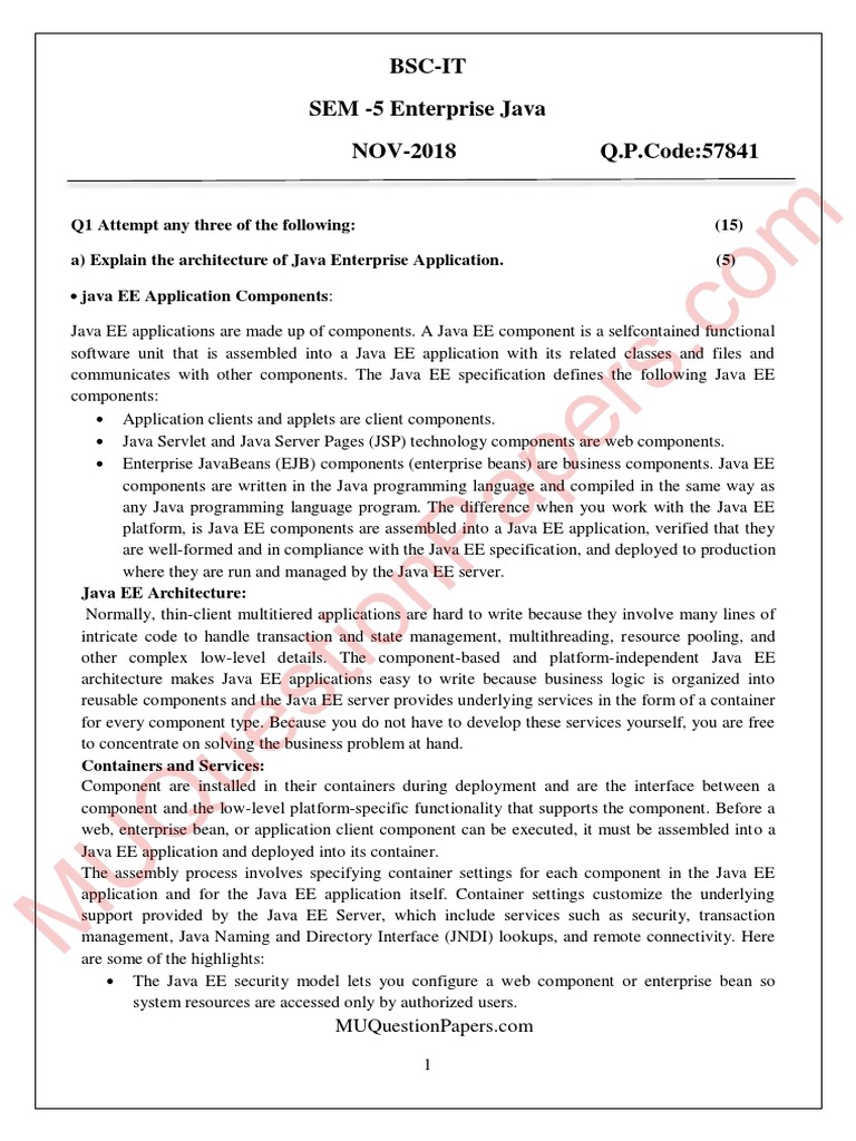 Science Bsc-Information-Technology Semester-5 2018 November Enterprise ...