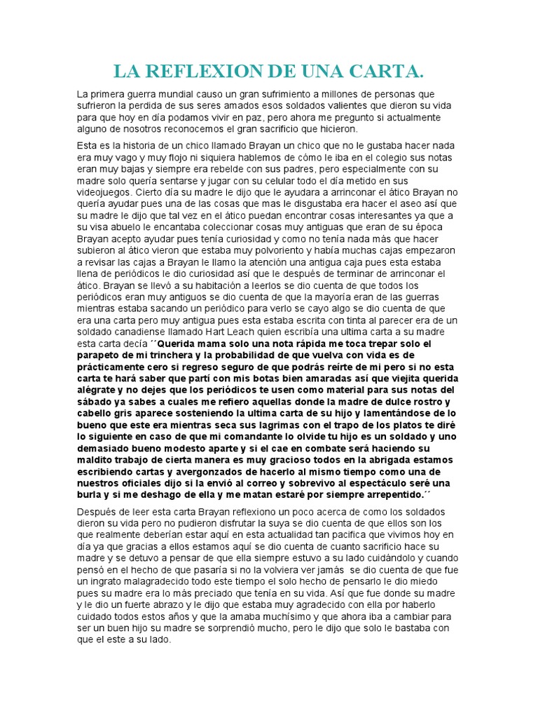 La Reflexion de Una Carta | PDF