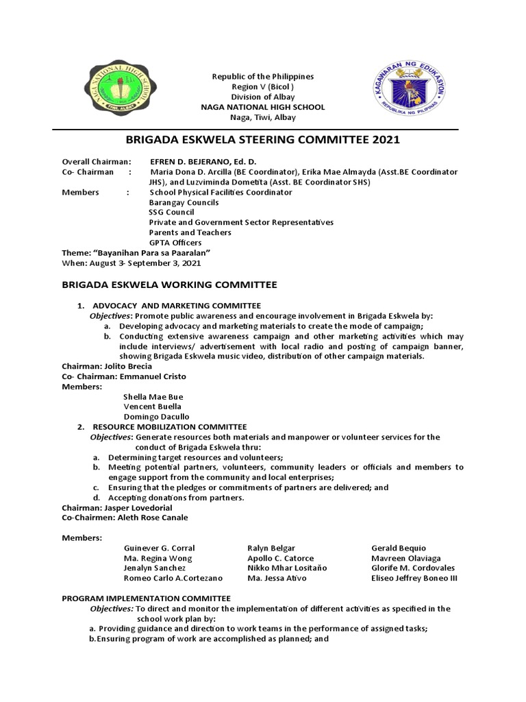 BE 2021 Steering Committee | PDF | Mass Media | Marketing