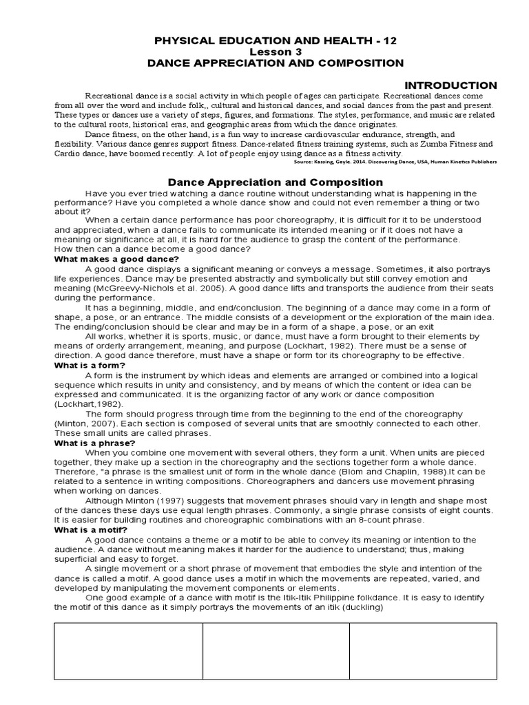 PE 12 Factsheetsss | PDF | Ballroom Dance | Dances