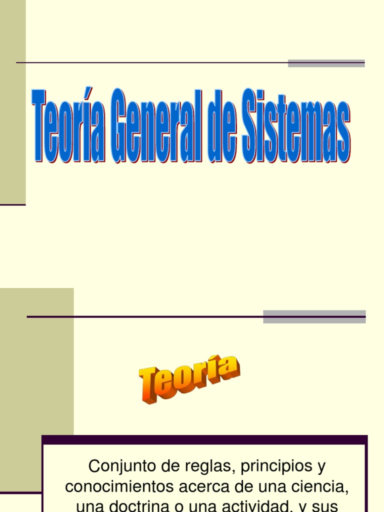 Teoría General de Sistemas 1 | PDF