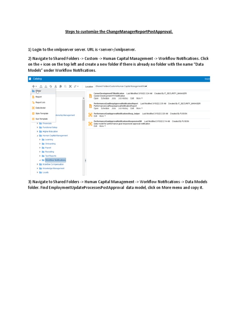 Steps To Customize The EmploymentUpdateProcessesPostApproval | PDF | Computer Science | Data ...