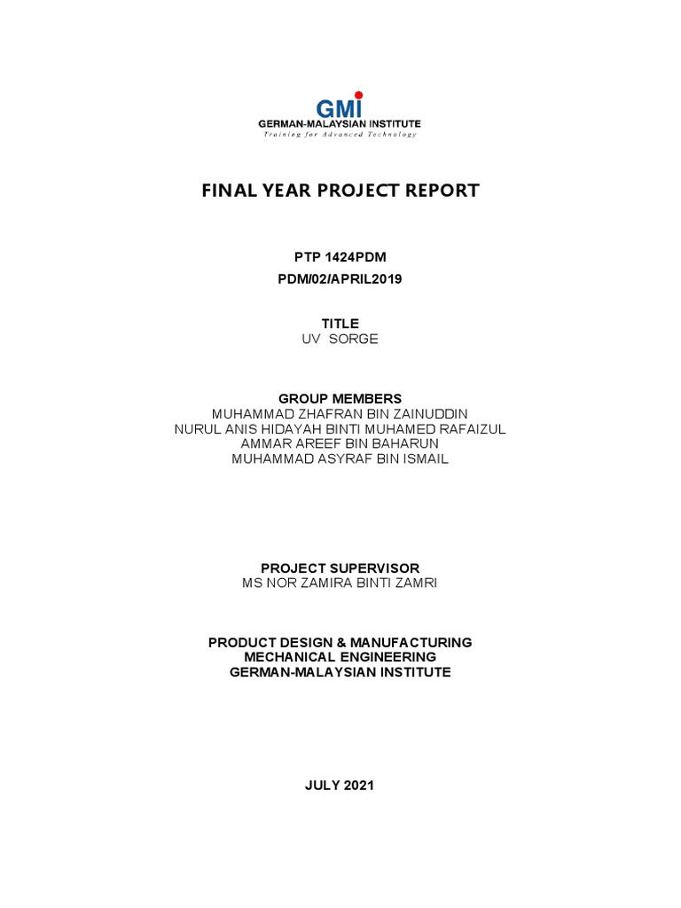Final Year Project Report | PDF | Ultraviolet | Disinfectant