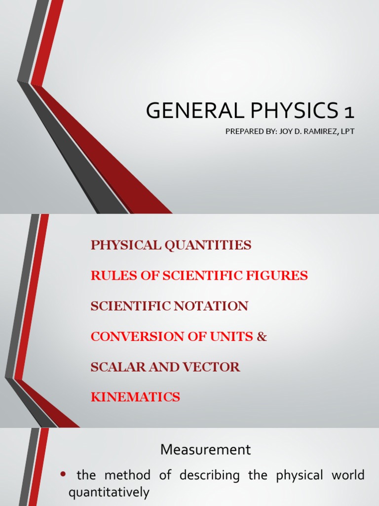 GENERAL PHYSICS 1 Lesson 1 | PDF | International System Of Units | Kilogram
