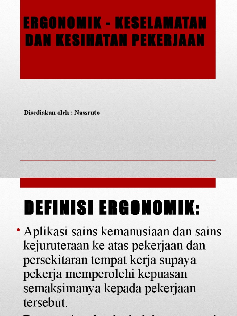 BAB 6 Ergonomik Keselamatandankesihatanpekerjaan 160701151616 | PDF